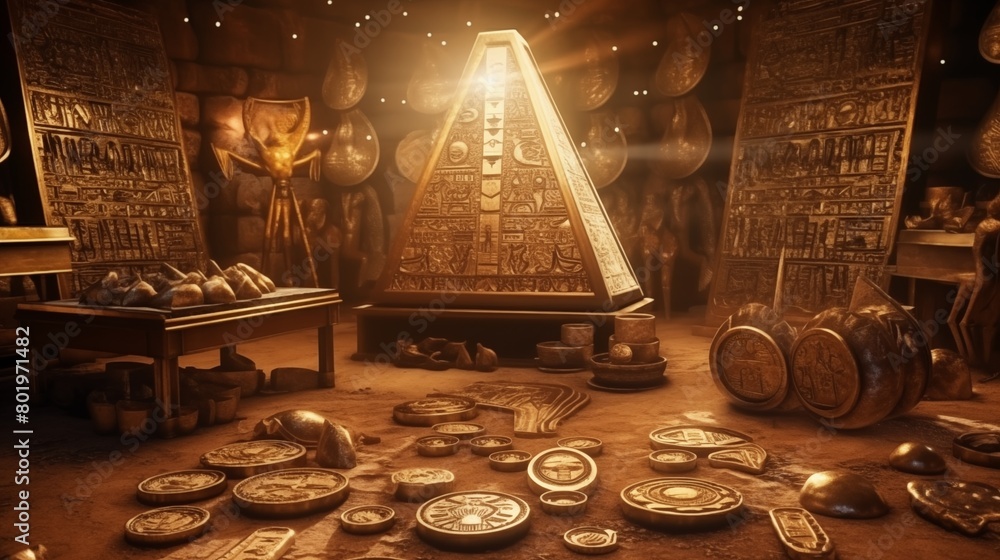 Treasure of ancient egypt. Set of sacred symbols and ornaments of ...