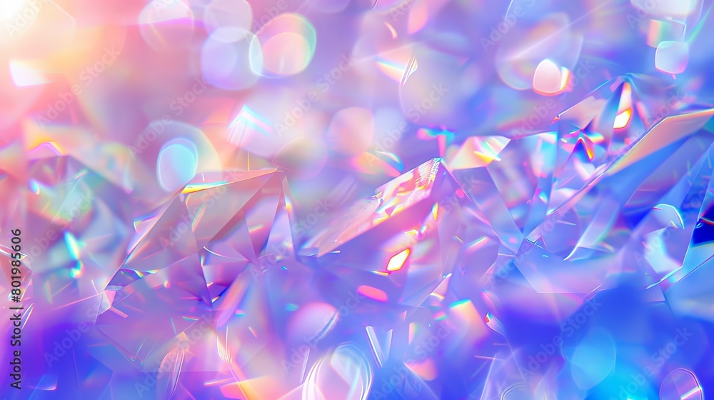 This hologram overlay texture is made up of rainbow prism light crystal ...