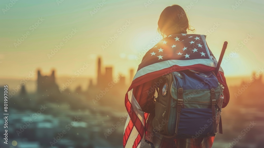 A powerful image of an American flag draped over the shoulder of an ...