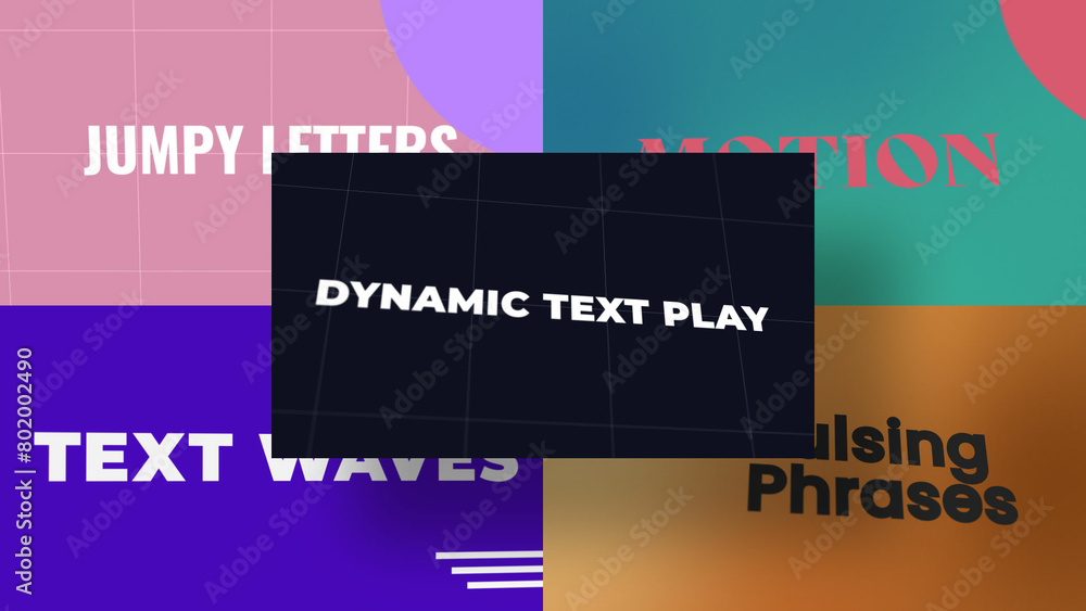 3D Perspective Text Views | Animated Titles with Control Panels Stock ...