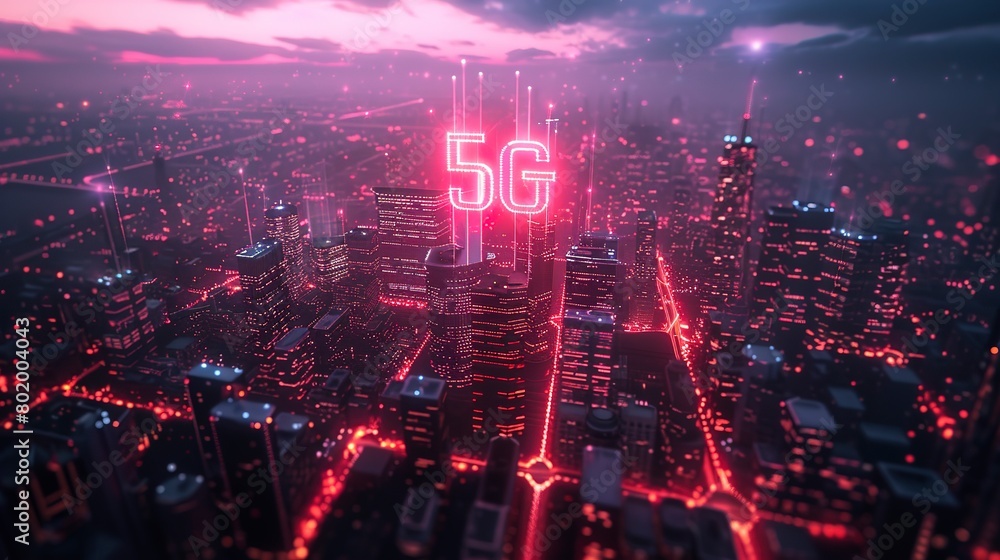 Telecommunication and 5G Technology: Imagery showcasing 5G networks ...
