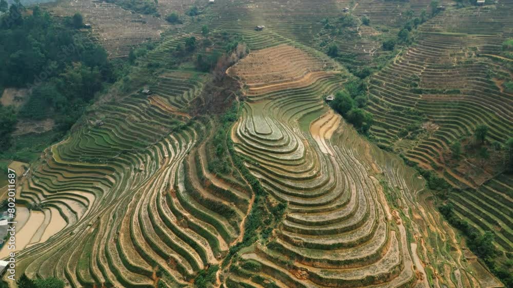 La Pan Tan, Mu Cang Chai, Yen Bai, Vietnam, Epic 4K Drone Video of Rice ...