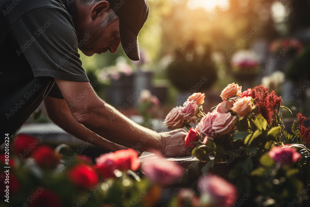 Sad bury ceremony at old cemetery church funeral farewell rest in peace ...
