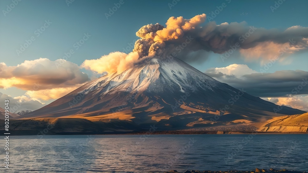 Warnings of climate change due to volcanic activity and global warming. Concept Climate Change ...