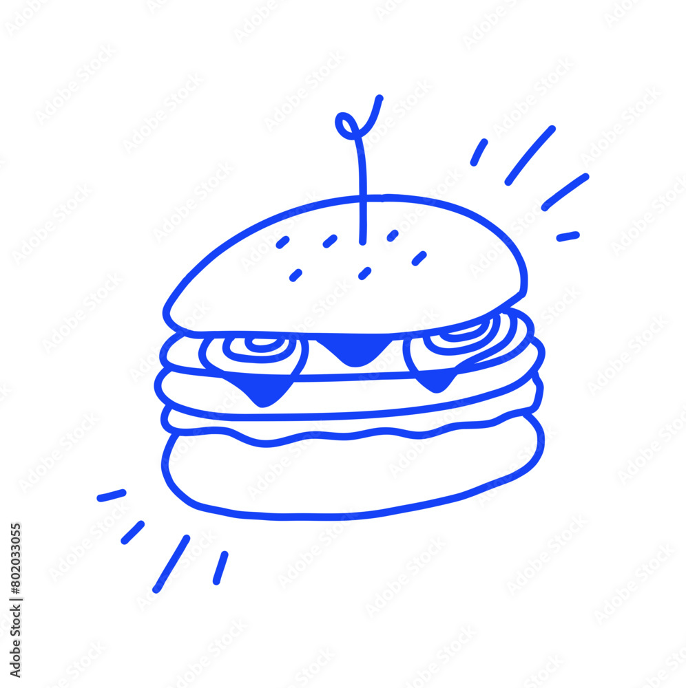 Burger Food Fastfood Menu Drawing Illustration Art Business and ...