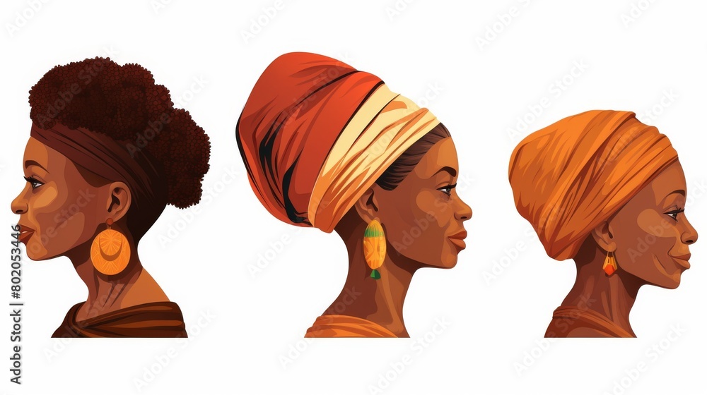 Illustration depicting the ageing process of an African woman's head in ...