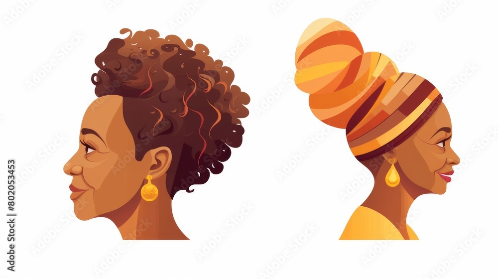 Illustration depicting the ageing process of an African woman's head in ...