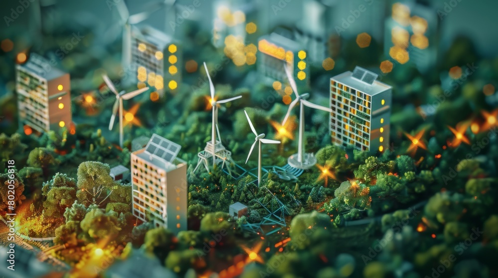 An innovative green tech concept showcasing sustainable technology ...