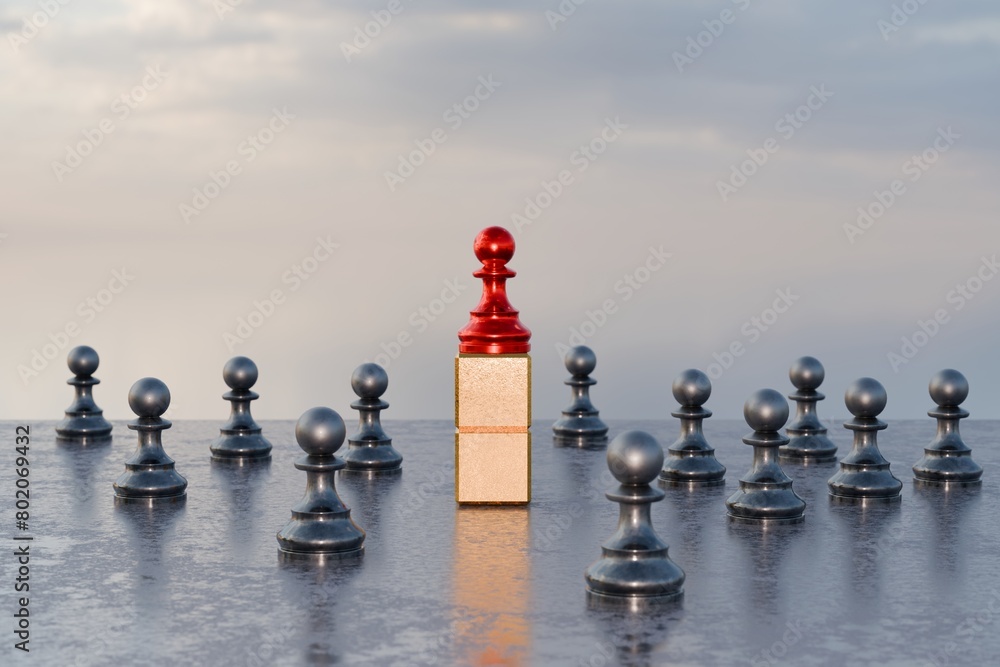 Concept of business leadership for leader team, successful competition ...