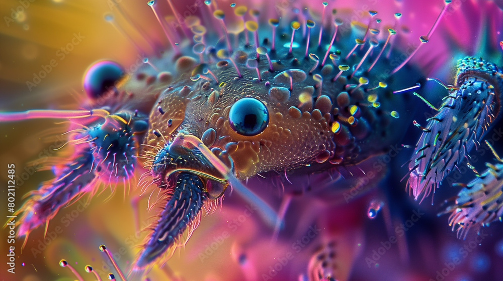 A vivid color image captured through the lens of a powerful microscope ...