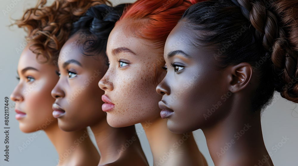 Four African American Women with Vibrant Hair Colors, To provide a high ...