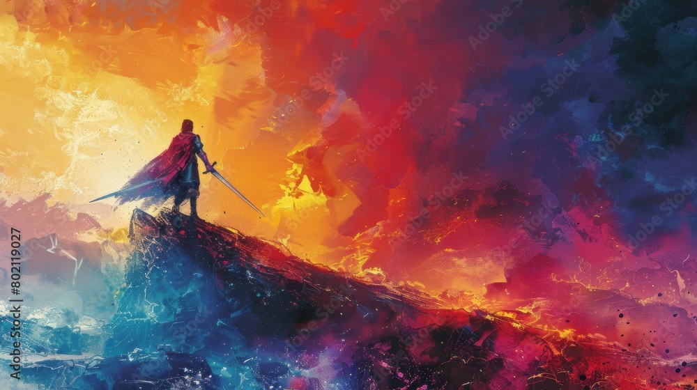 The brave knight fought the dragon with all his might. The battle was ...