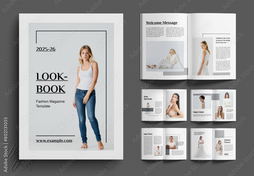 Modern Fashion Magazine Layout Stock Template | Adobe Stock