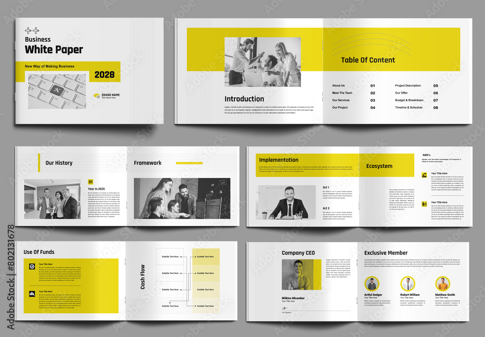 White Paper Design Template Landscape Stock Template | Adobe Stock