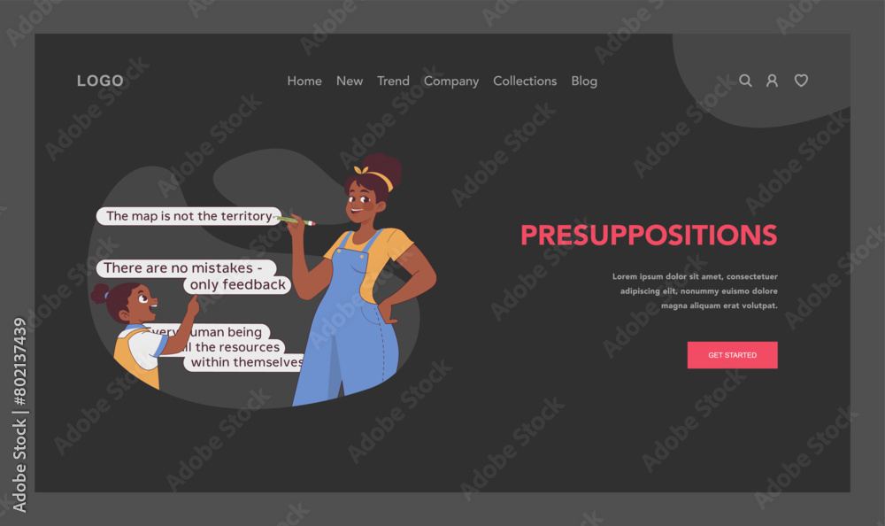 Neuro-linguistic programming foundational beliefs. Flat vector ...