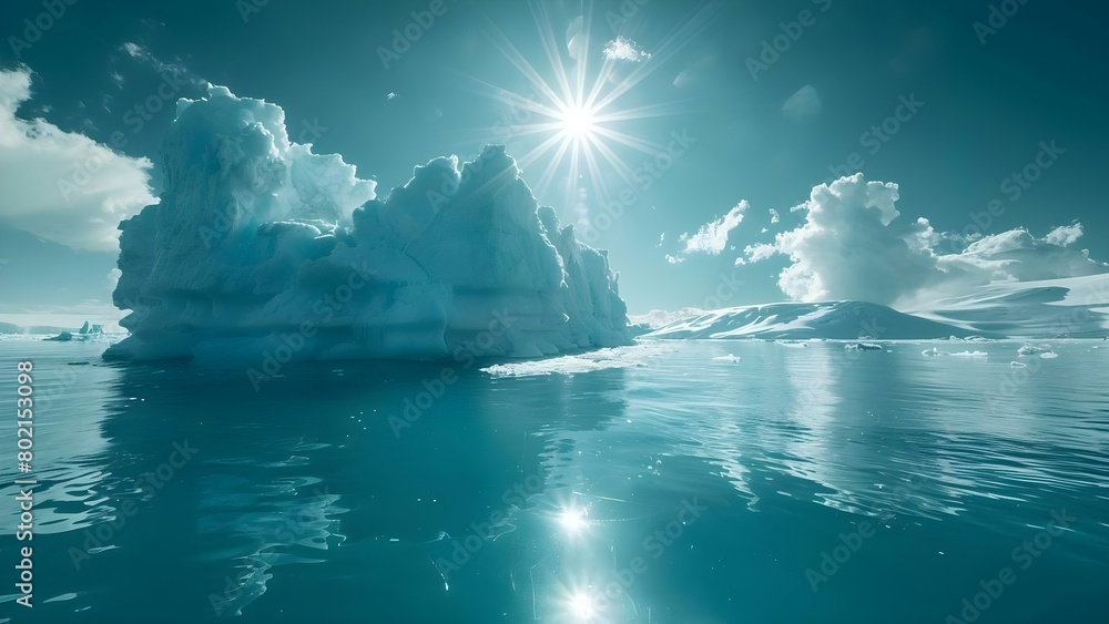 Photo of iceberg melting under suns heat highlights urgency of climate ...