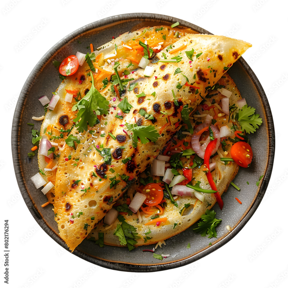 Masala Dosa Food Dish top view isolated on a transparent background 素材庫 ...