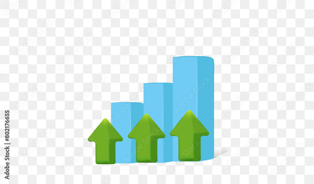 Trade arrow 3D Design. Financial stock market. Online market. Growth ...