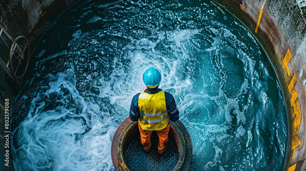 Water Safety Inspection. A safety inspector checks the security ...