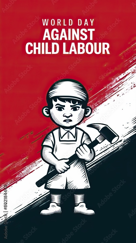 World day against child labour, child labour, illustration. story ...