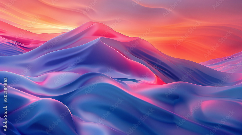 Fluid gradients blend seamlessly, forming a captivating wave of color ...