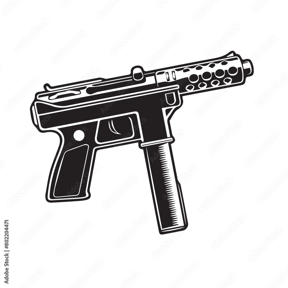 Gun Vector Clipart Design Black Color Apocalyptic Shotgun Blast Stock ...