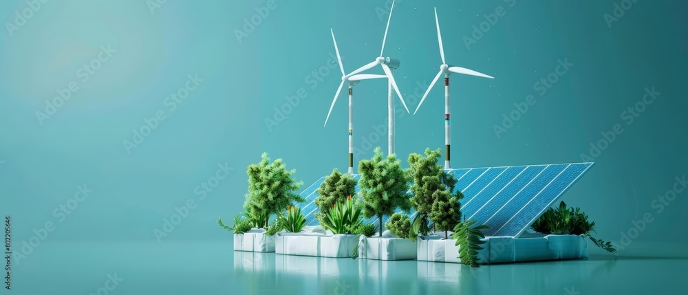 The stage podium of renewable energy projects at the science fair ...