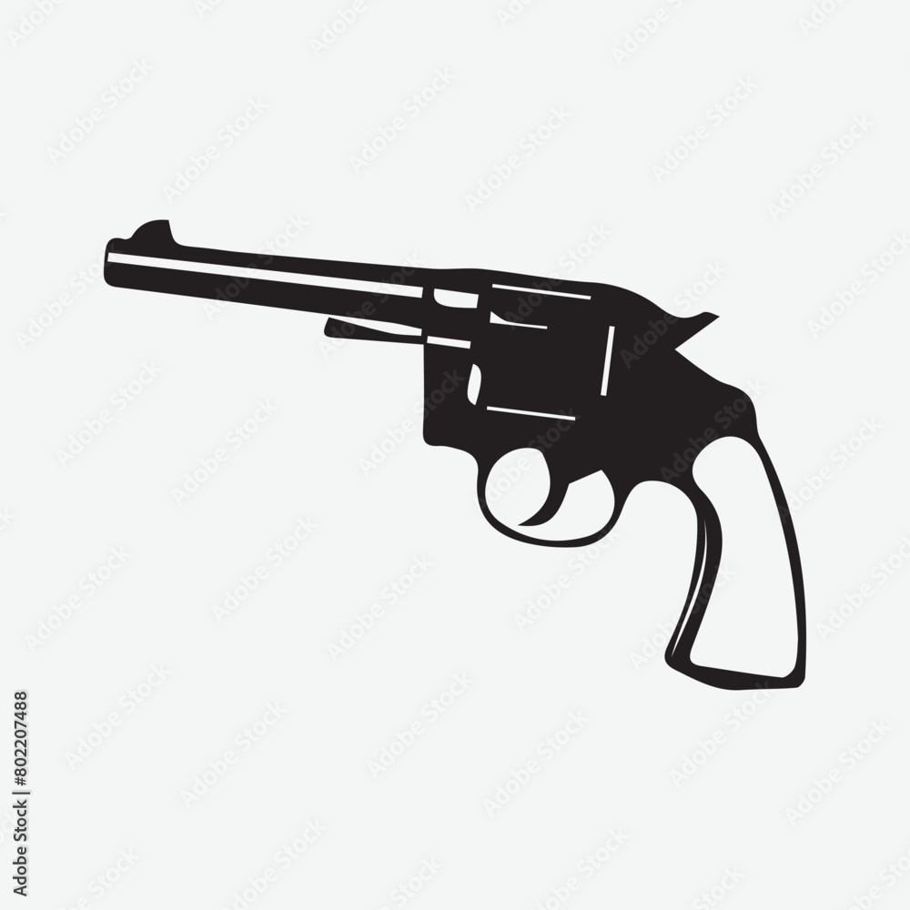 Gun Vector Clipart icon Design Black Color Tactical Assault Rifle Stock ...