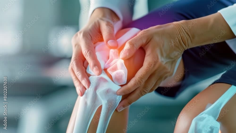 A translucent knee bone Fracture or inflammation of human knee joint ...