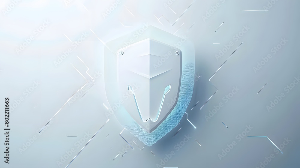Cyber security safety shield in minimalistic style. 3d vector ...