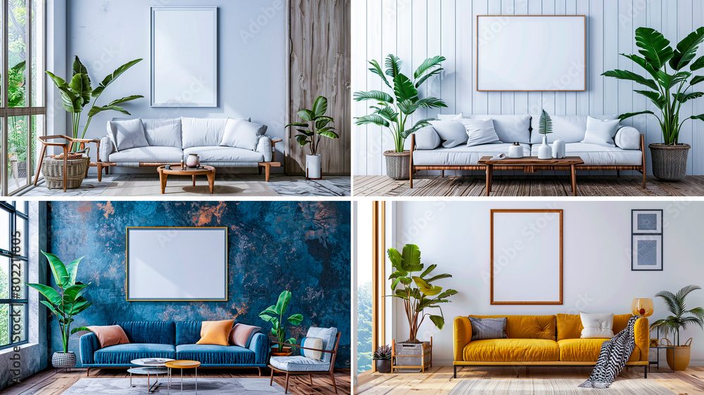 4 photos. Ideal for displaying your work in a stylish living room ...