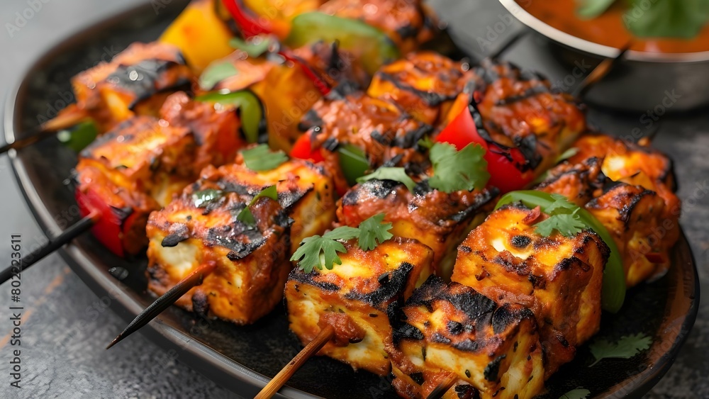 Capturing the Essence of Grilled Indian Tandoori Paneer Tikka Dish: A ...