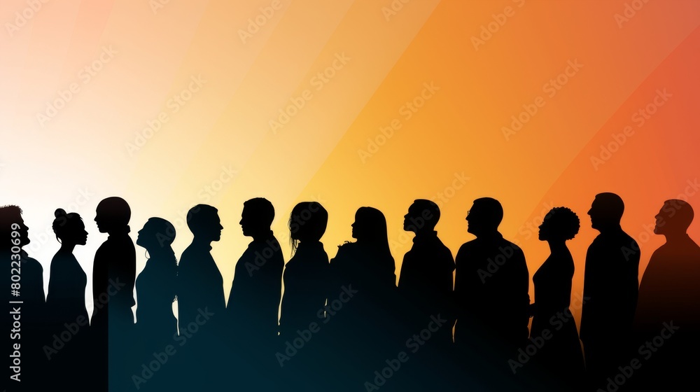 Global Diversity: Multicultural People Silhouette, Men and Women Group ...