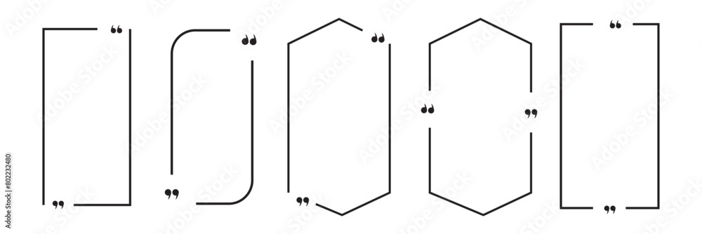 Quote box frame big set for the great design of speech quotation marks ...