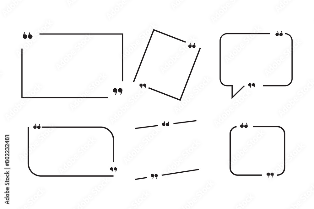 Quote box frame big set for the great design of speech quotation marks ...