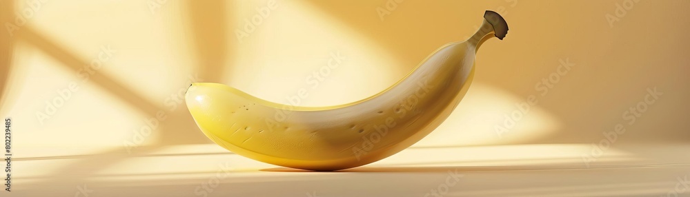Illustrate a high-angle shot of a banana using CG 3D rendering ...