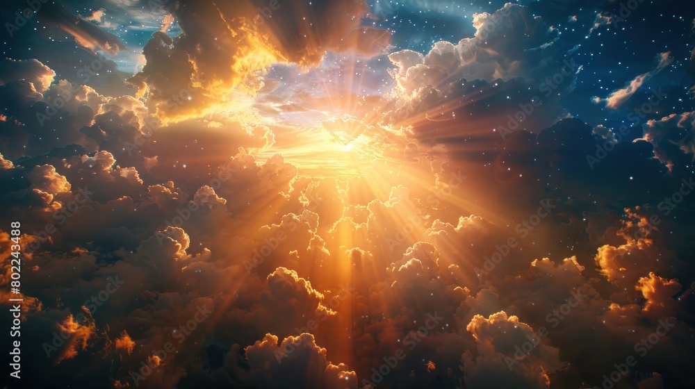 Heavenly Illumination: Cross-shaped Light Beams of God's Love and Grace ...