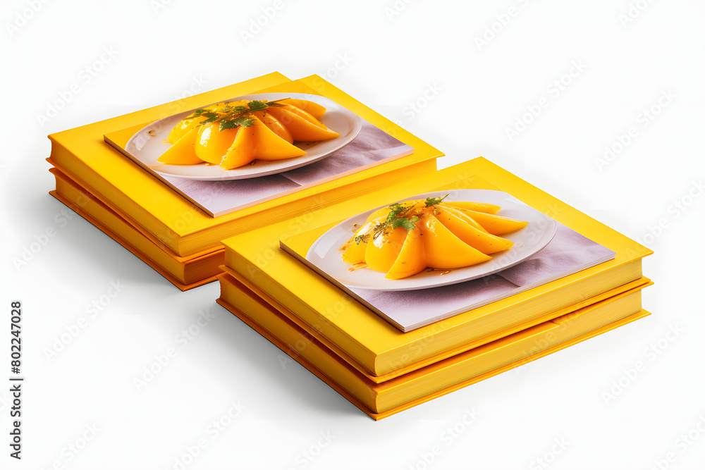 Collection of vibrant yellow textured book cover mockups with embossed ...