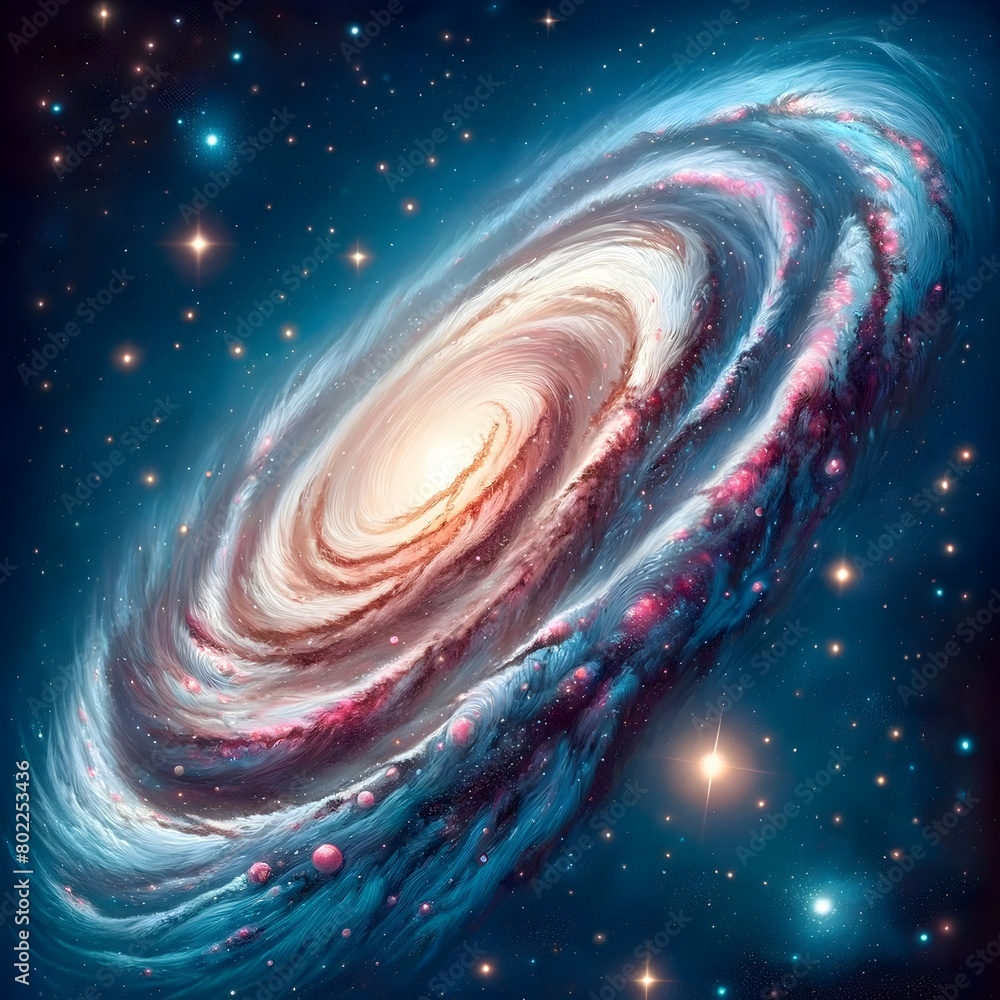 Andromeda, Galaxy, spiral structure , night sky, illustration ...