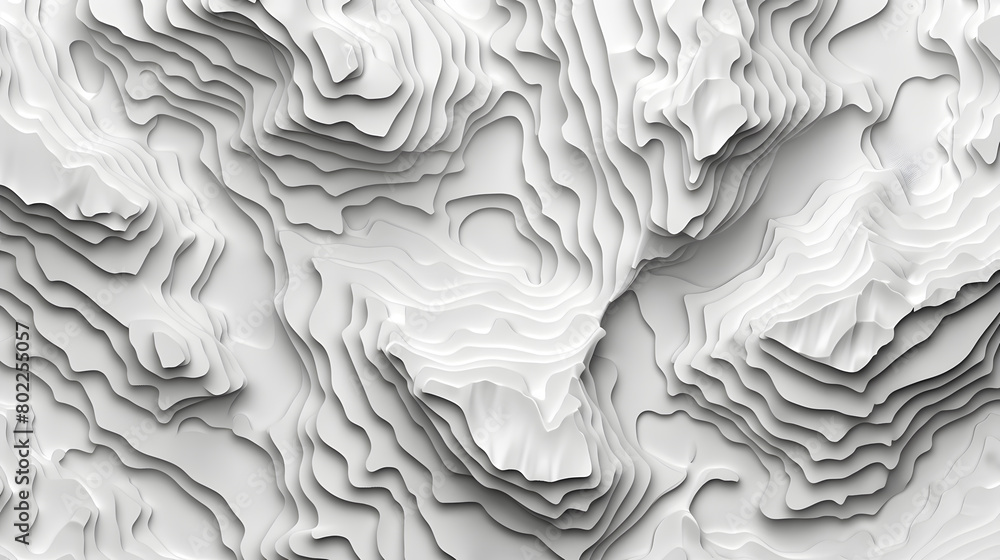 Abstract black and white wavy topography map background. Generative AI ...