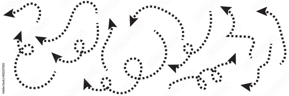 Clean dot style hand drawn doodle arrows set. Clean dot arrows style ...