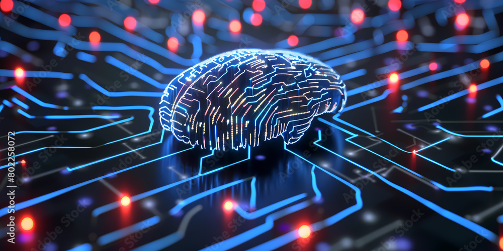 Neural circuit and electronic cyber brain in a quantum computing system, concept of artificial ...