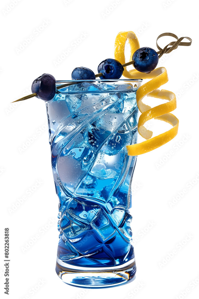 Blue Lagoon Serenity Coctail: Icy blue with a lemon twist and a ...
