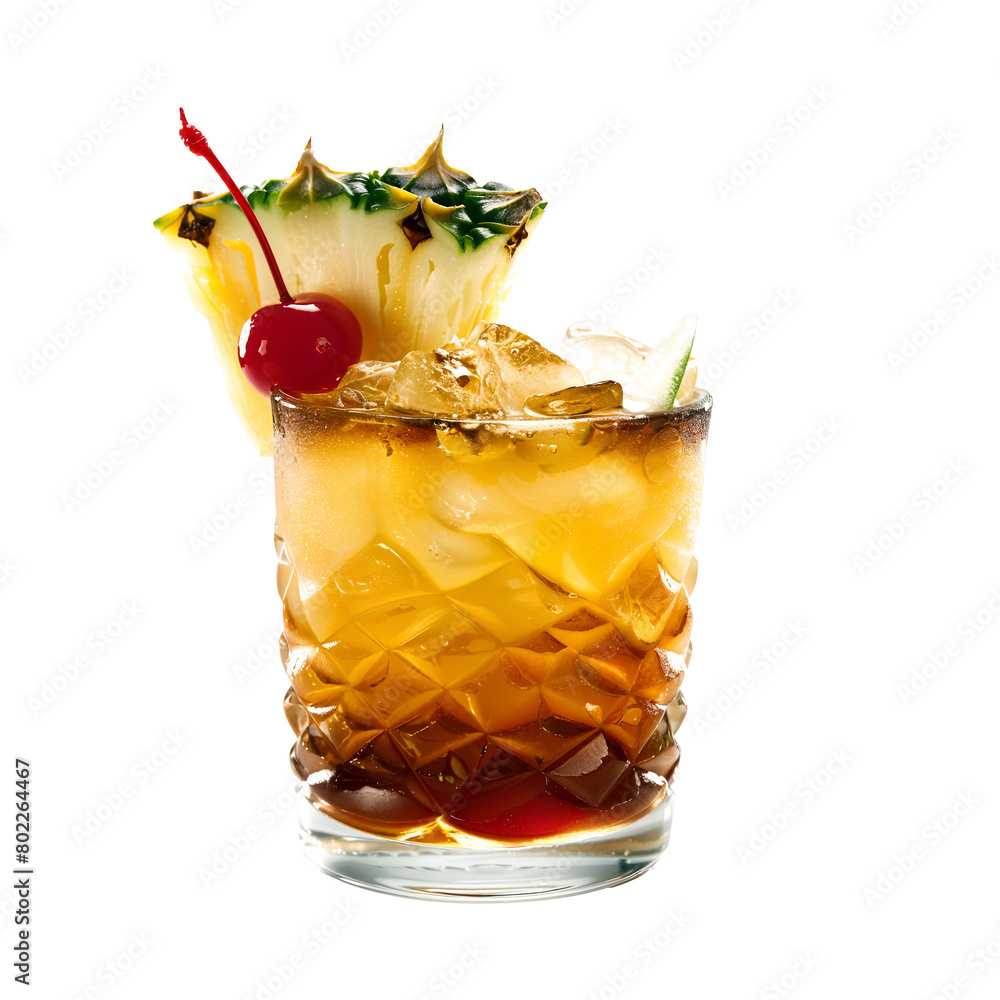Mai Tai Majesty Coctail: Layers of amber hues topped with a pineapple ...