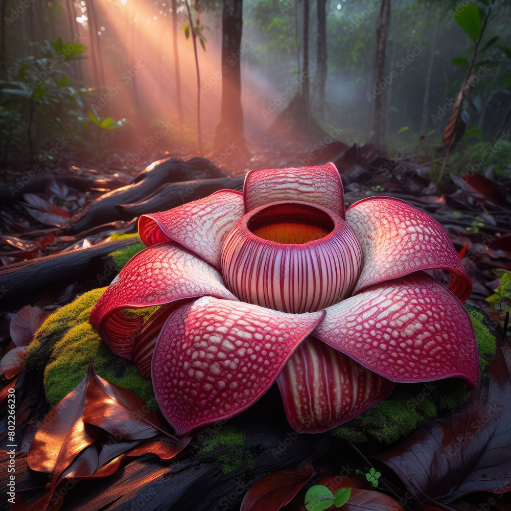 Generative AI The Beauty of Rafflesia Arnoldii Flowers, beautiful ...