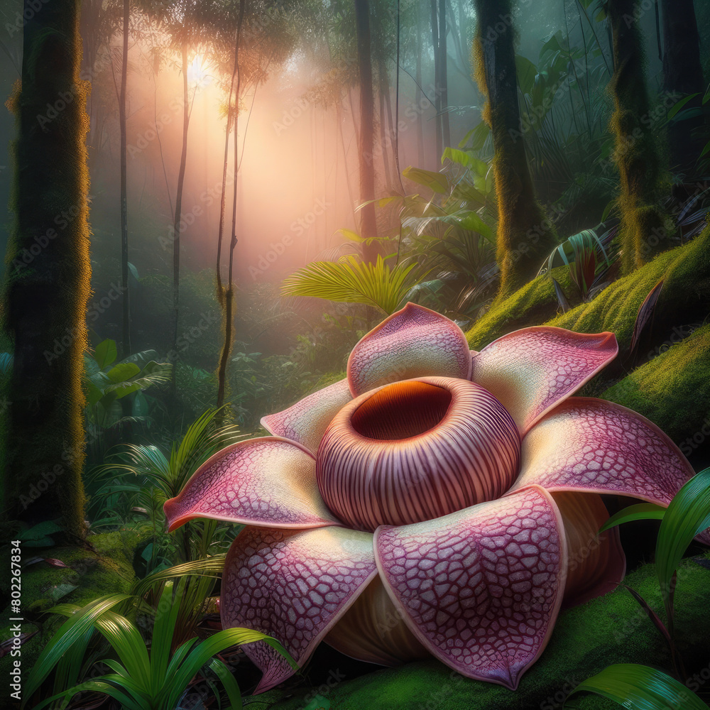 Generative AI The Beauty of Rafflesia Arnoldii Flowers, beautiful ...