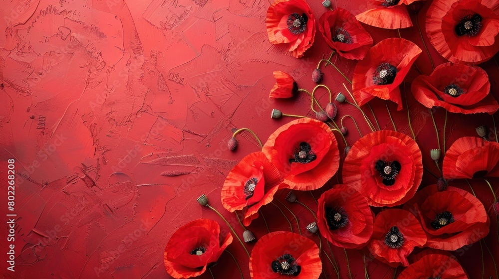 Red Poppy Field Banner for Anzac Day Remembrance and Memorial Stock ...