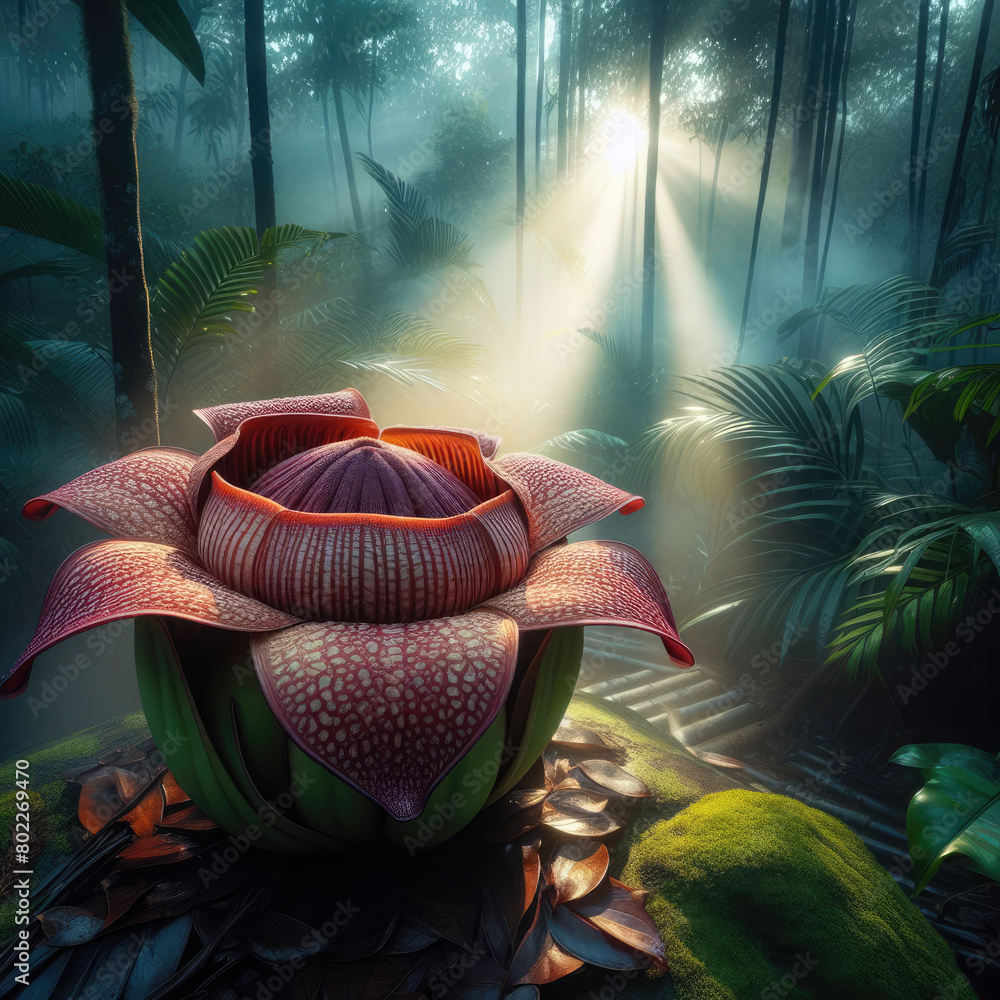 Generative AI The Beauty of Rafflesia Arnoldii Flowers, beautiful ...