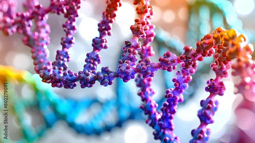 Colorful DNA structure representing genetics genomics inheritance and ...