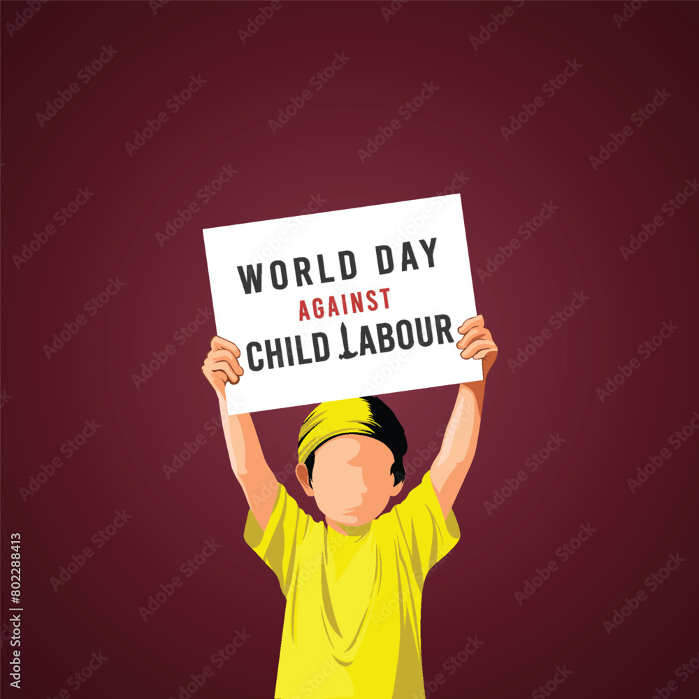 Child labor, Vector, Child labor Poster, World Day Against Child labor ...